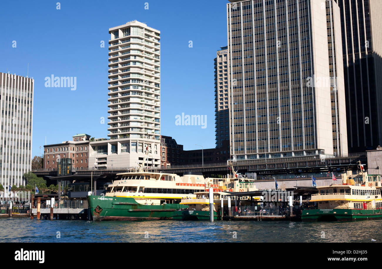 The Manly Ferry "Freshwater" at Circular Quay Ferry Terminal Sydney ...