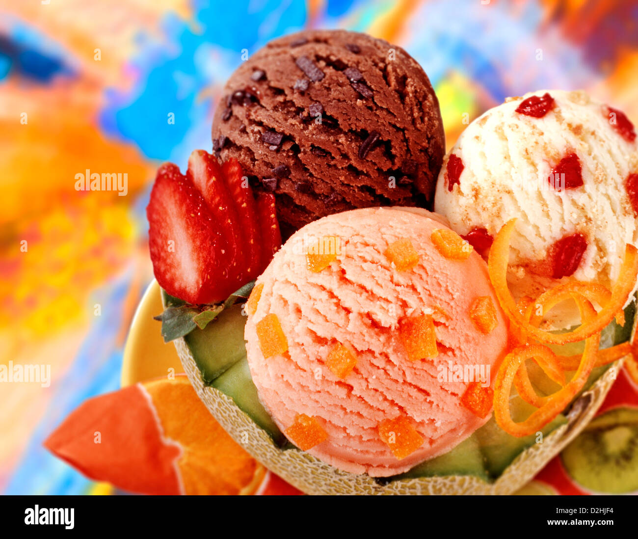 Multi colored ice cream hi-res stock photography and images - Alamy