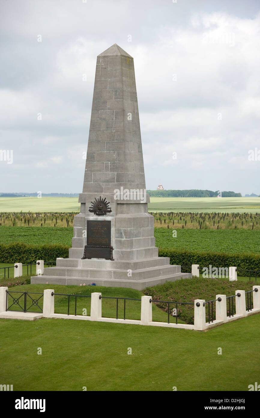 Australian 1st Division Memorial at Pozieres on the Somme a First World ...