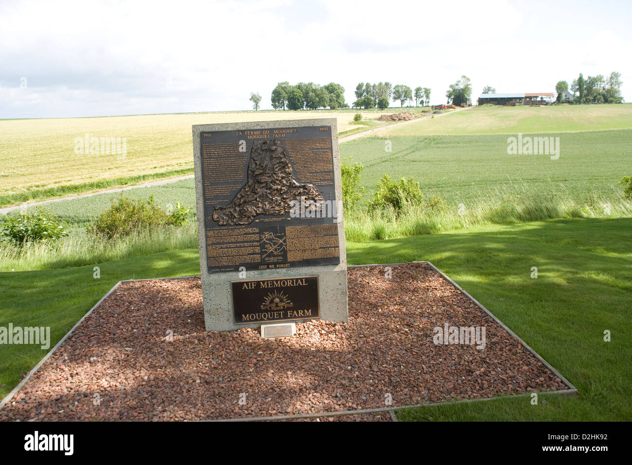Australian Memorial in front of Mouquet Farm known as Mucky Farm part ...