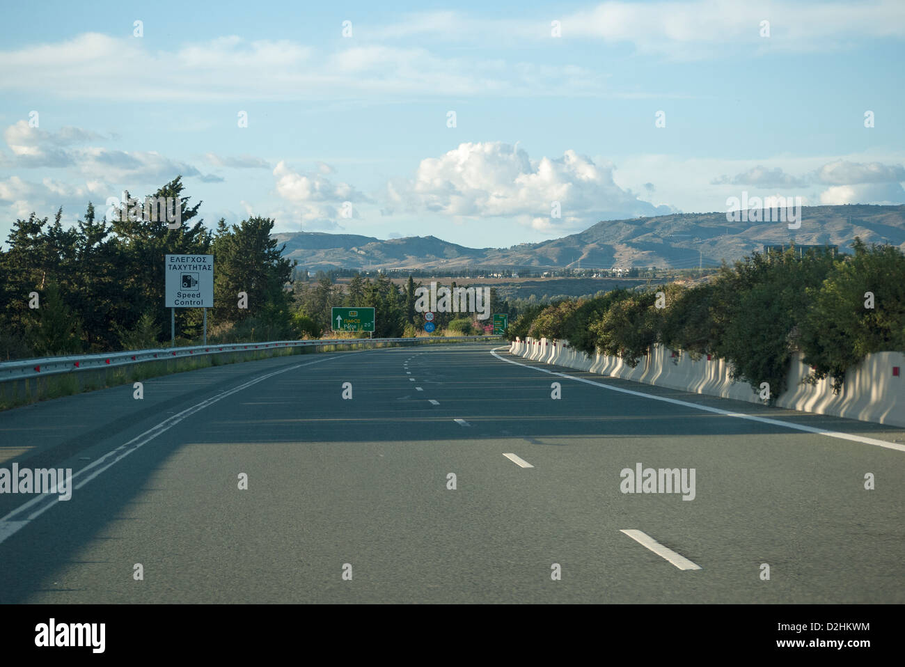 Southern Cyprus A6 motorway and speed camera warning sign Stock Photo ...