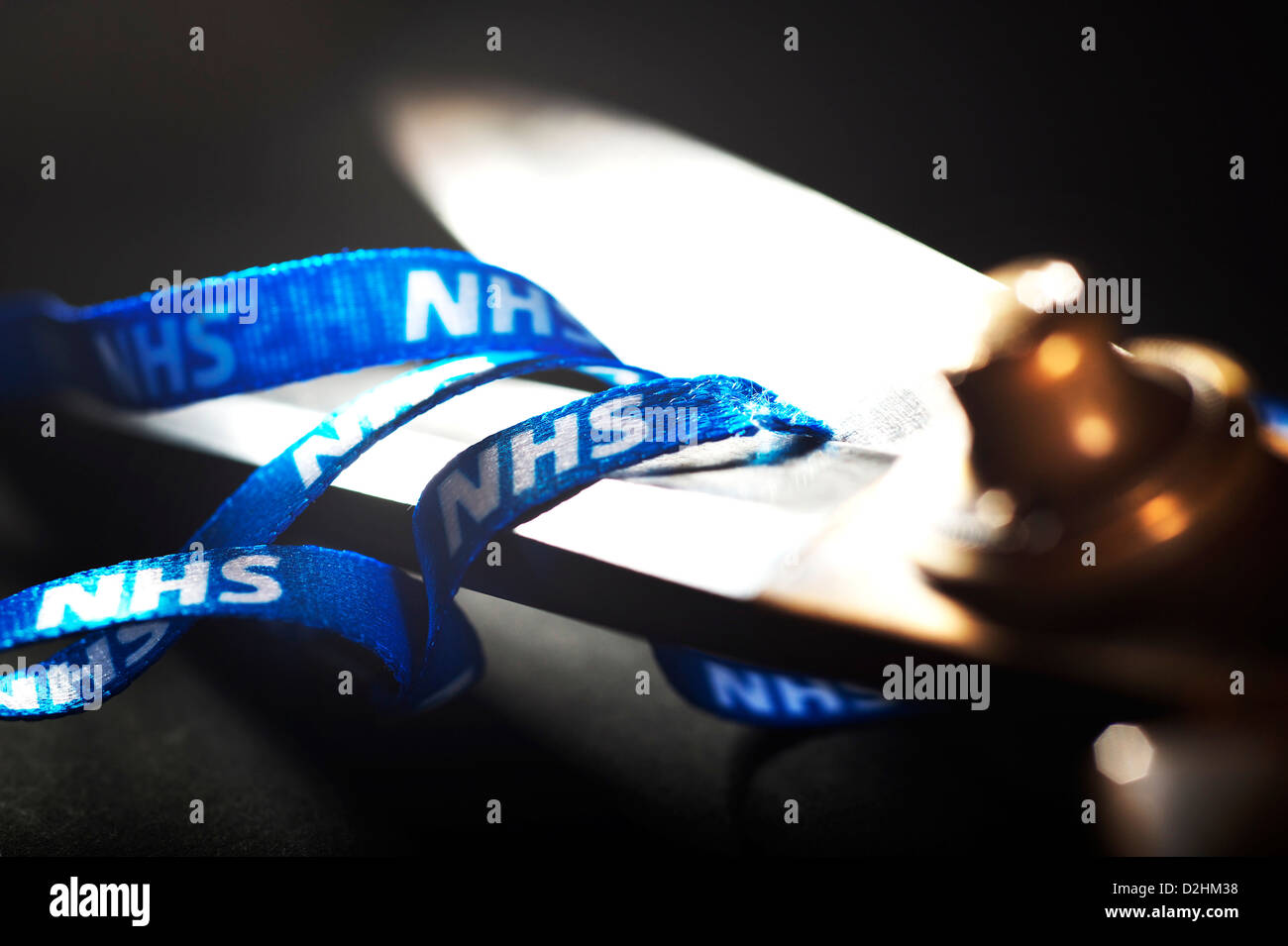 NHS ribbons being Cut with a sharp pair of scissors. NHS Efficiency ...