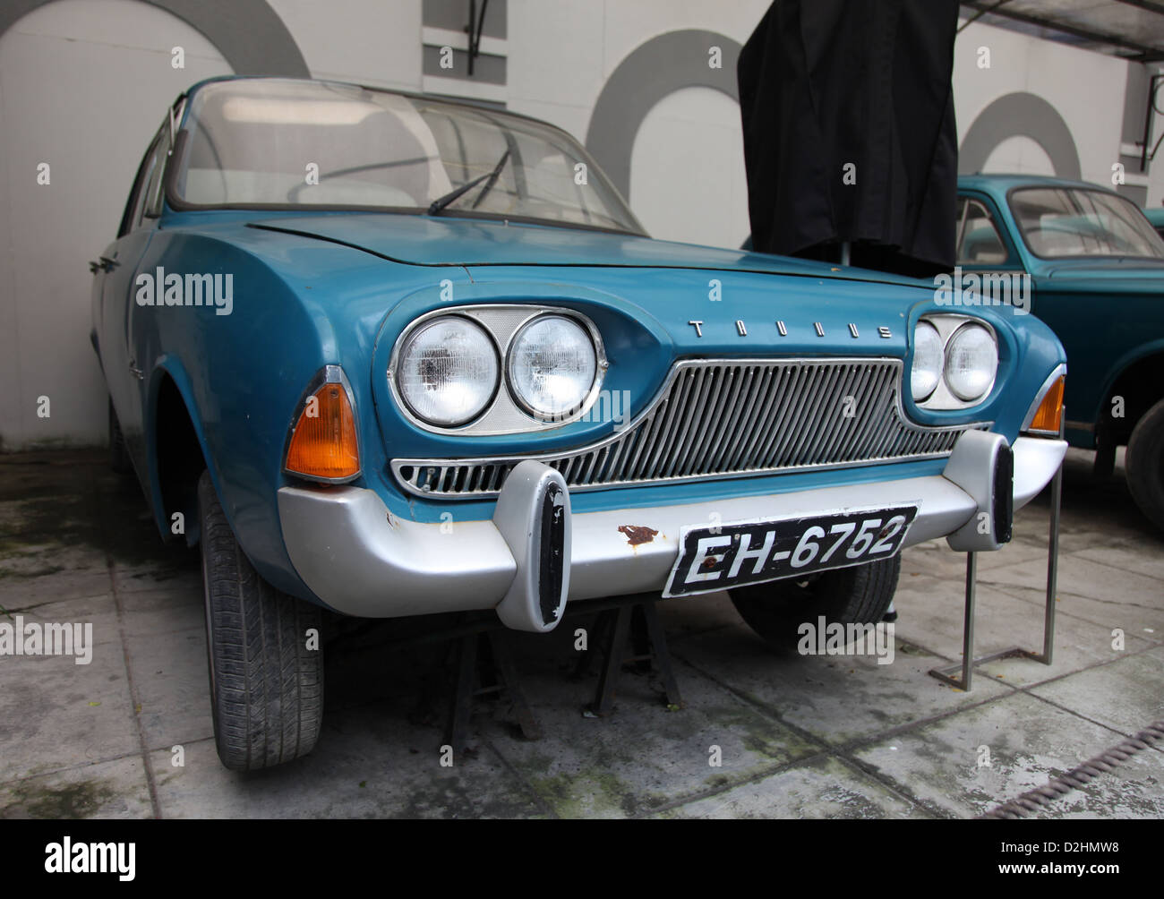 It's a photo of a ancient old collection cars from Europe. It is parked ...