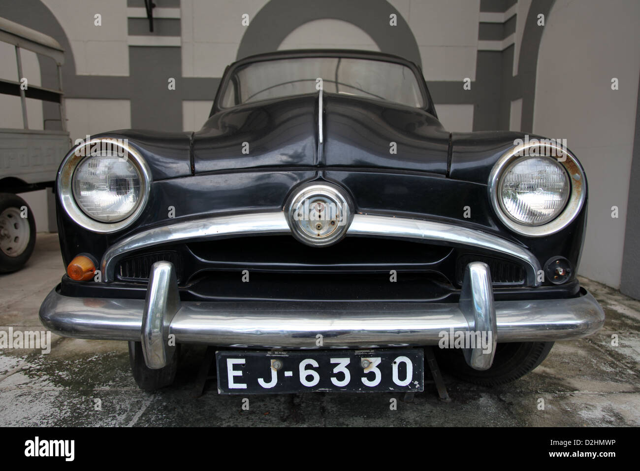 It's a photo of a ancient old collection cars from Europe. It is parked ...