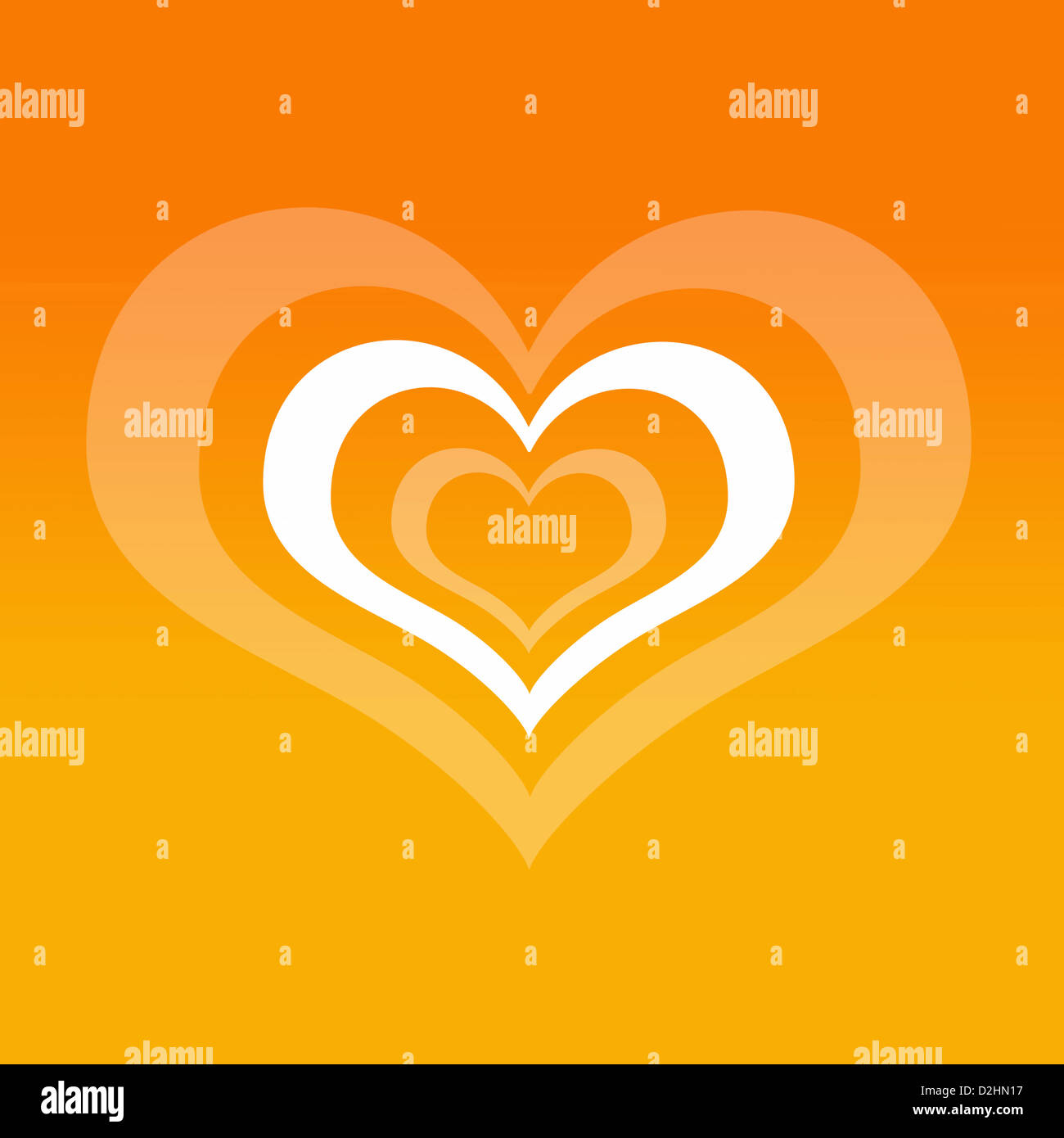 Abstract heart on orange background Stock Photo - Alamy