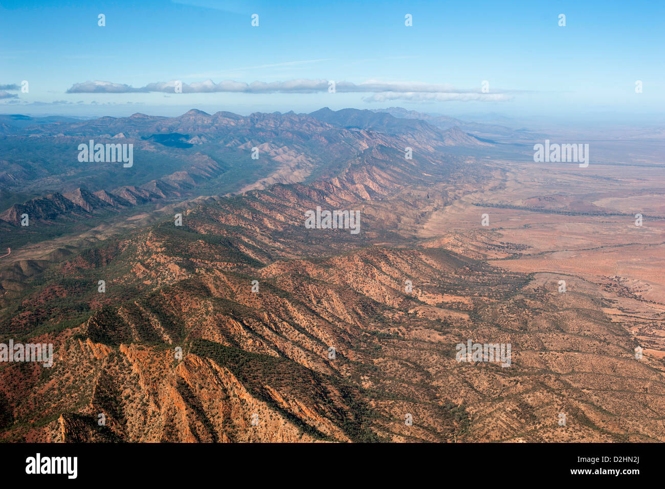 Aerial view of the ABC Range in South Australia's rugged Flinders ...