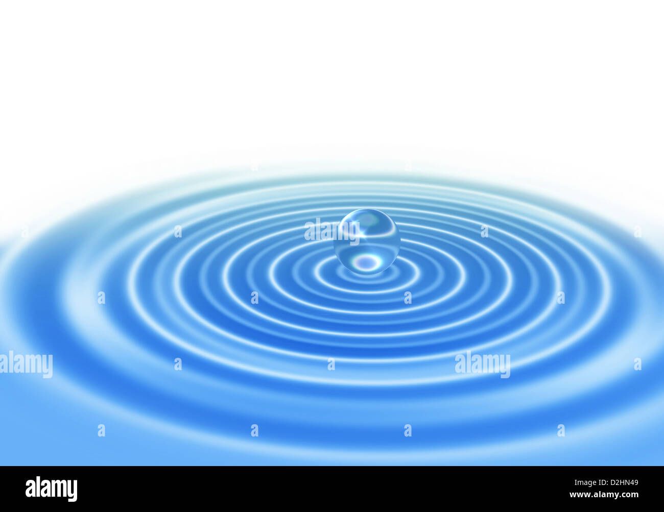 Abstract water drop on blue ripple water surface Stock Photo - Alamy