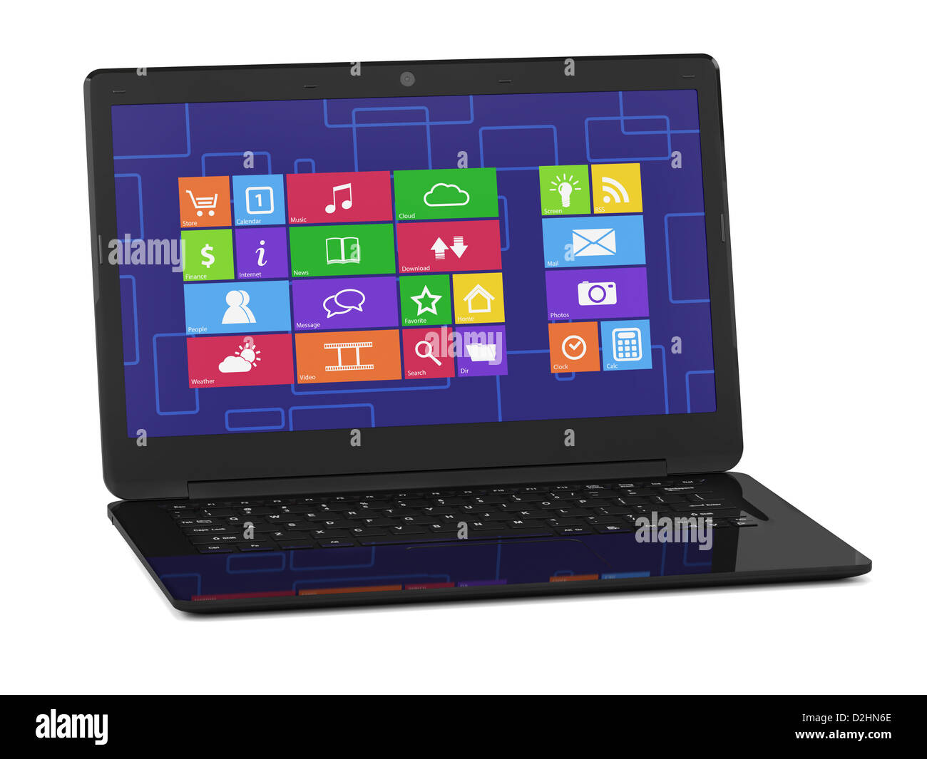 3d illustration of laptop isolated on white background Stock Photo - Alamy