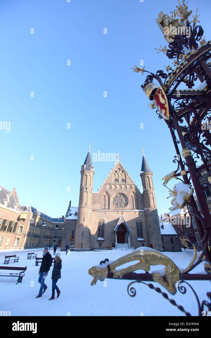 Binnenhof, The Hague, Netherlands, Den Haag, winter and snow Stock ...