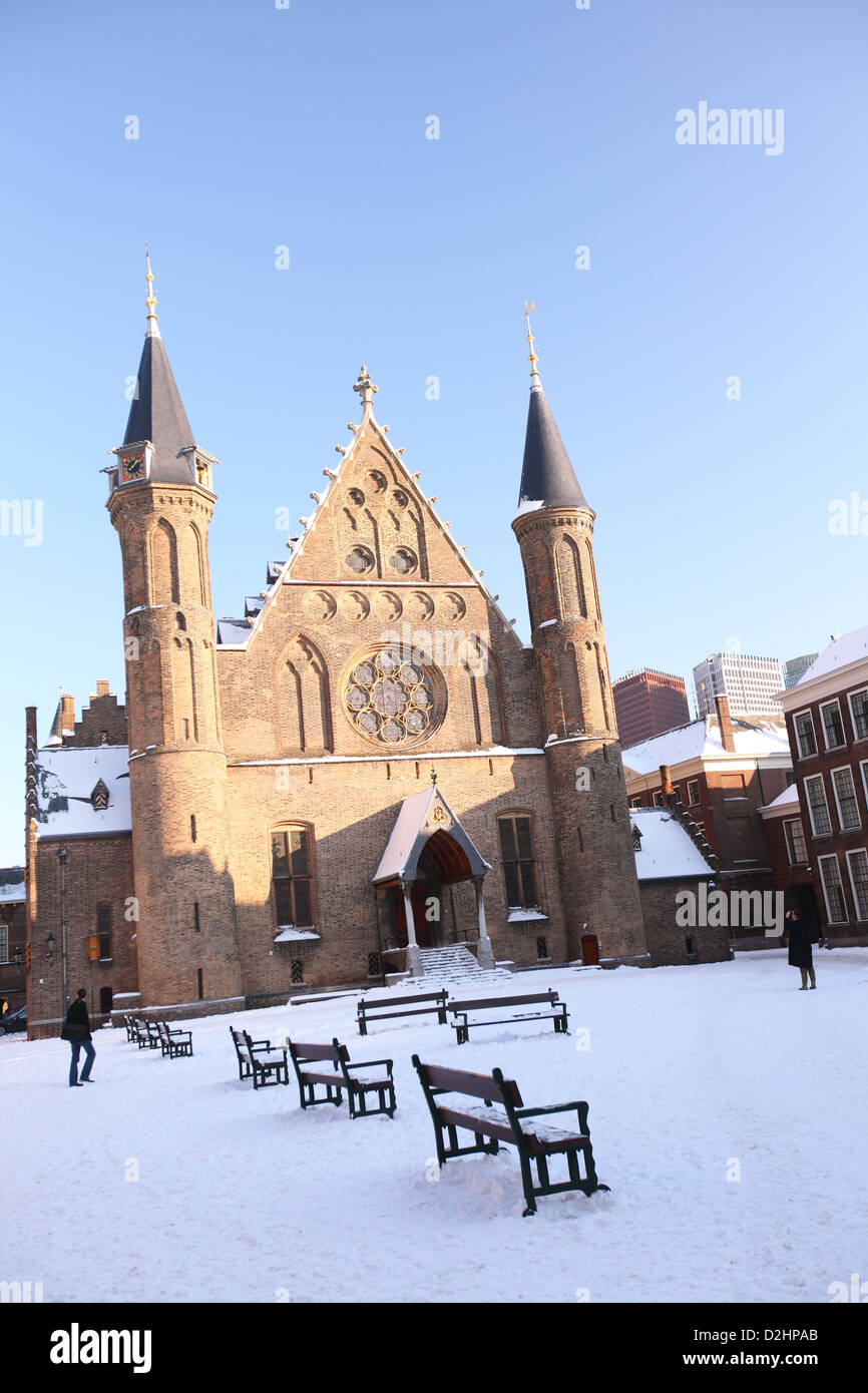 Binnenhof, The Hague, Netherlands, Den Haag, winter and snow Stock ...