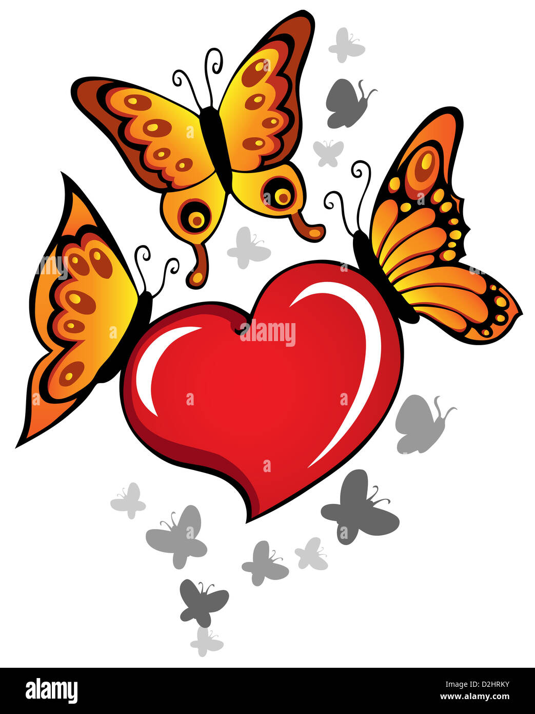 Symbolic heart with butterfly hi-res stock photography and images - Alamy