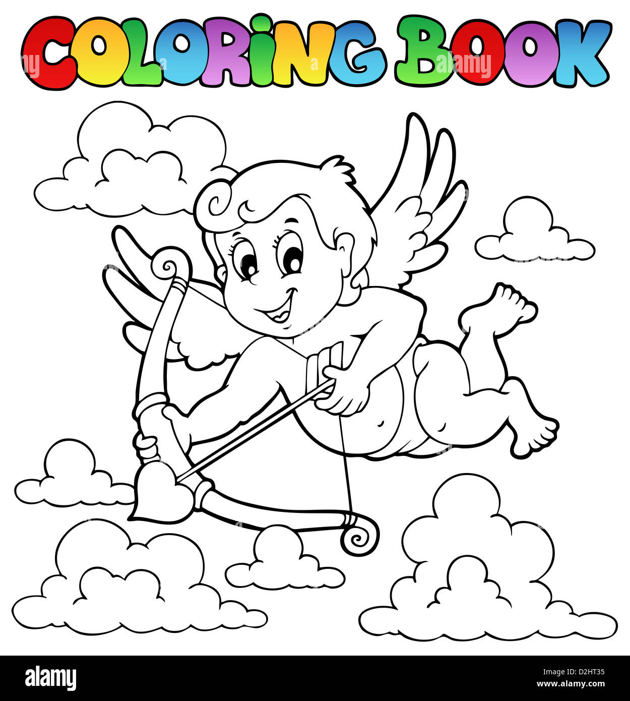 Coloring book Valentine theme 1 - picture illustration Stock Photo - Alamy