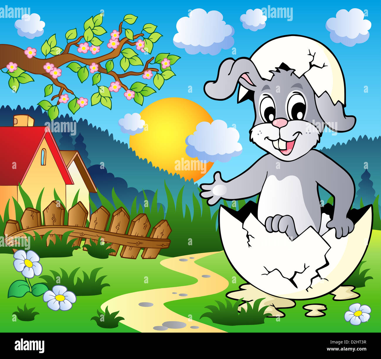 Easter bunny theme image 3 - picture illustration Stock Photo - Alamy