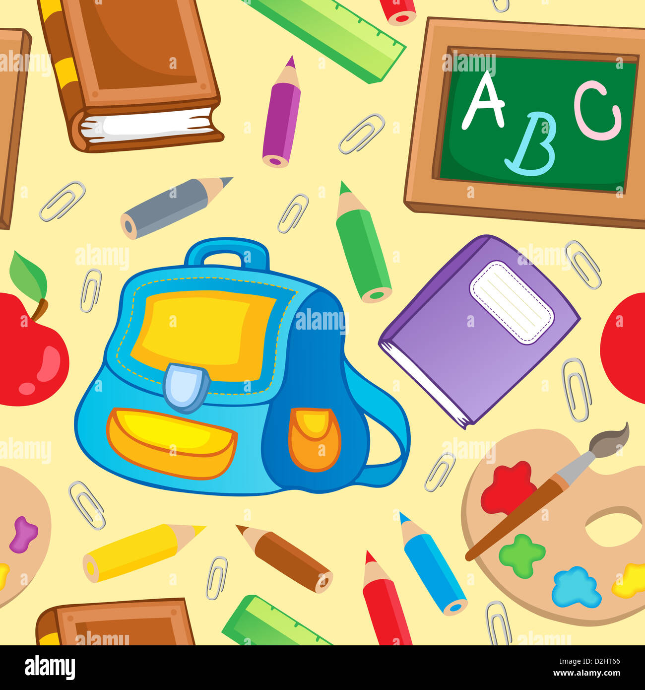 School theme seamless background 1 - picture illustration Stock Photo ...