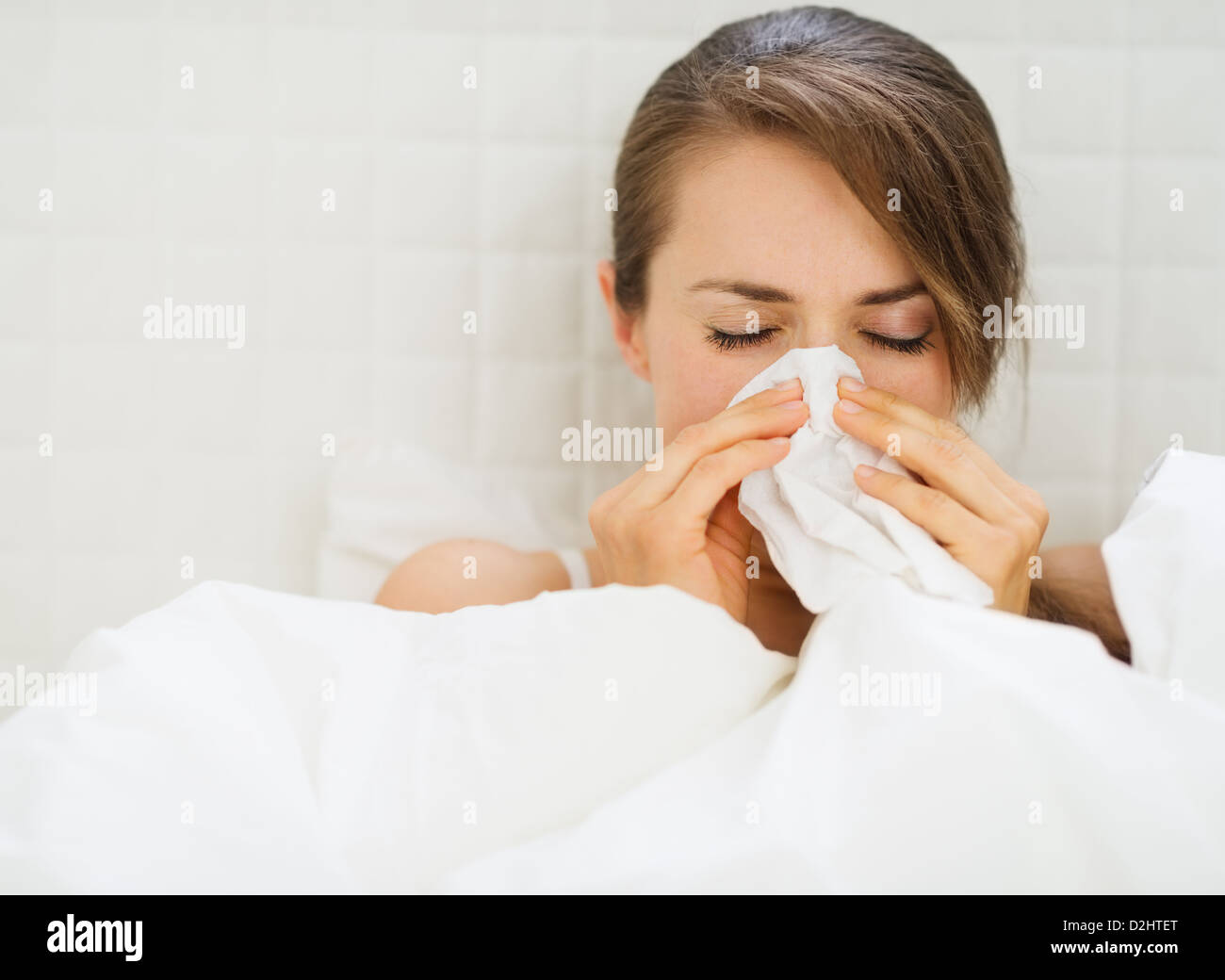 Woman flue bed hi-res stock photography and images - Alamy