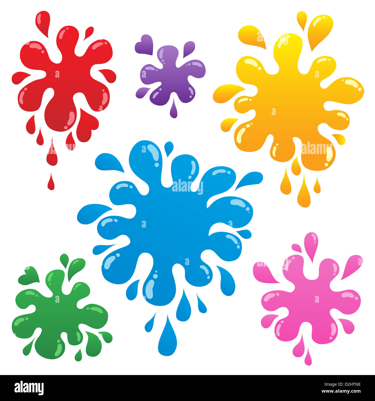 Colorful ink blots collection 1 - picture illustration Stock Photo - Alamy
