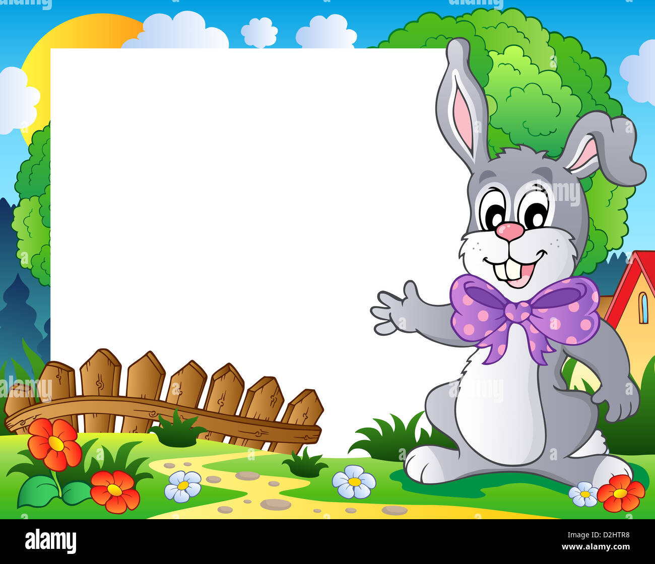 Frame with Easter bunny theme 2 - picture illustration Stock Photo - Alamy