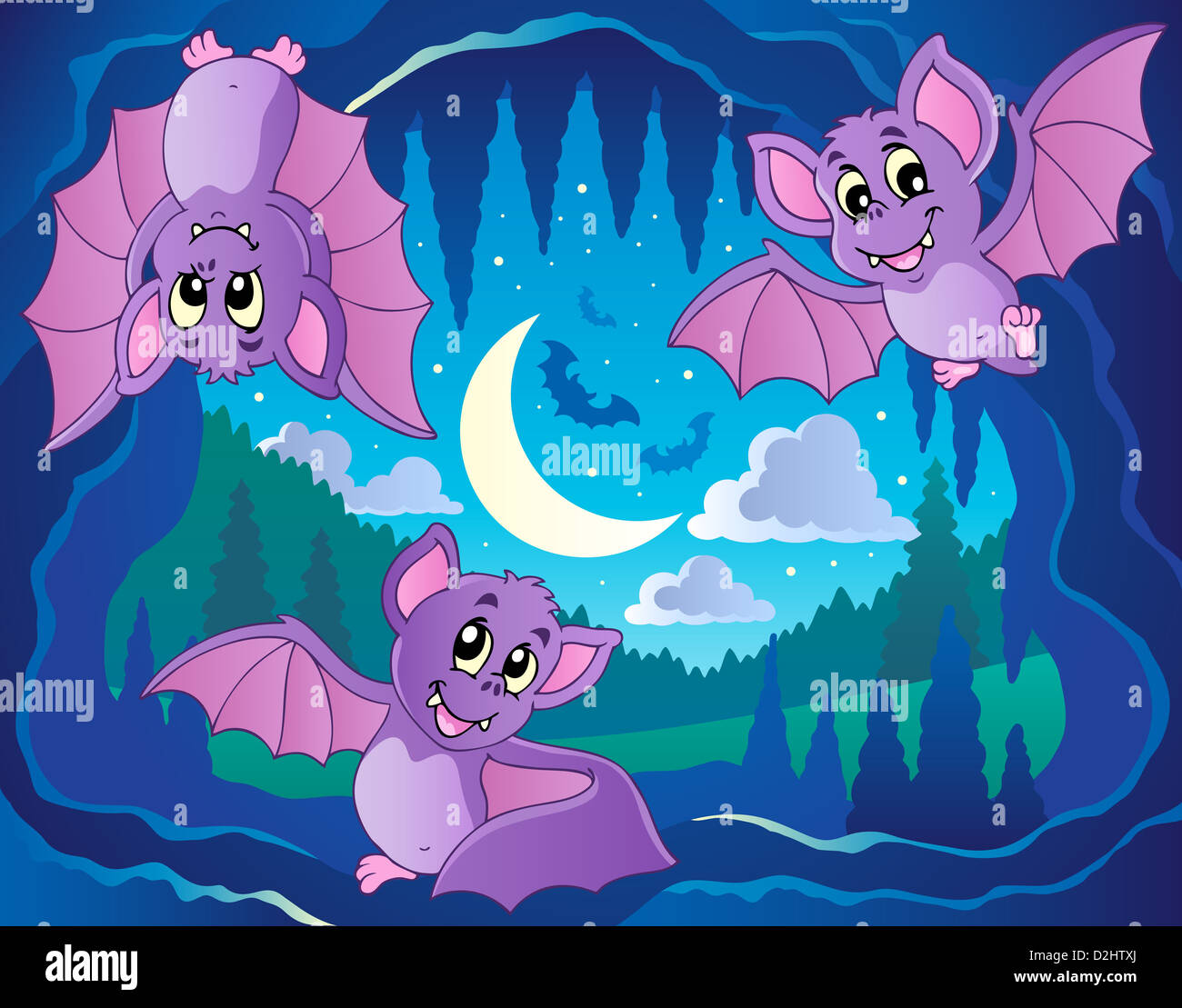 Bats theme image 2 - picture illustration Stock Photo - Alamy