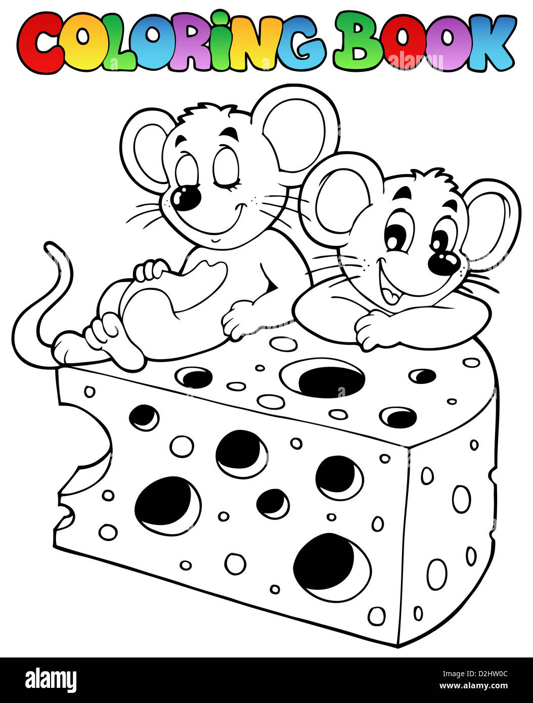 Coloring book with mouse 1 - picture illustration Stock Photo - Alamy