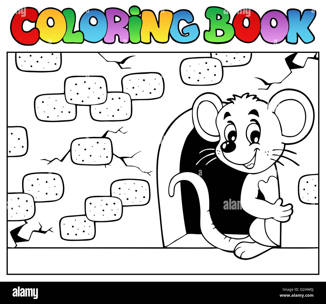 Coloring book with mouse 3 - picture illustration Stock Photo - Alamy