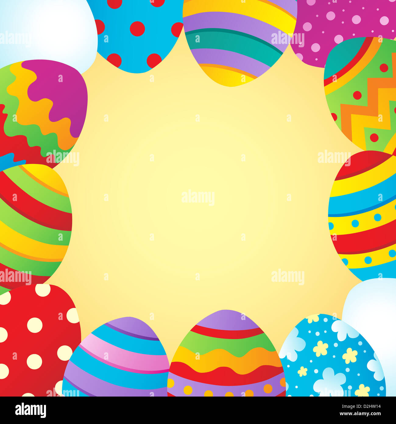Frame with Easter theme 1 - picture illustration Stock Photo - Alamy