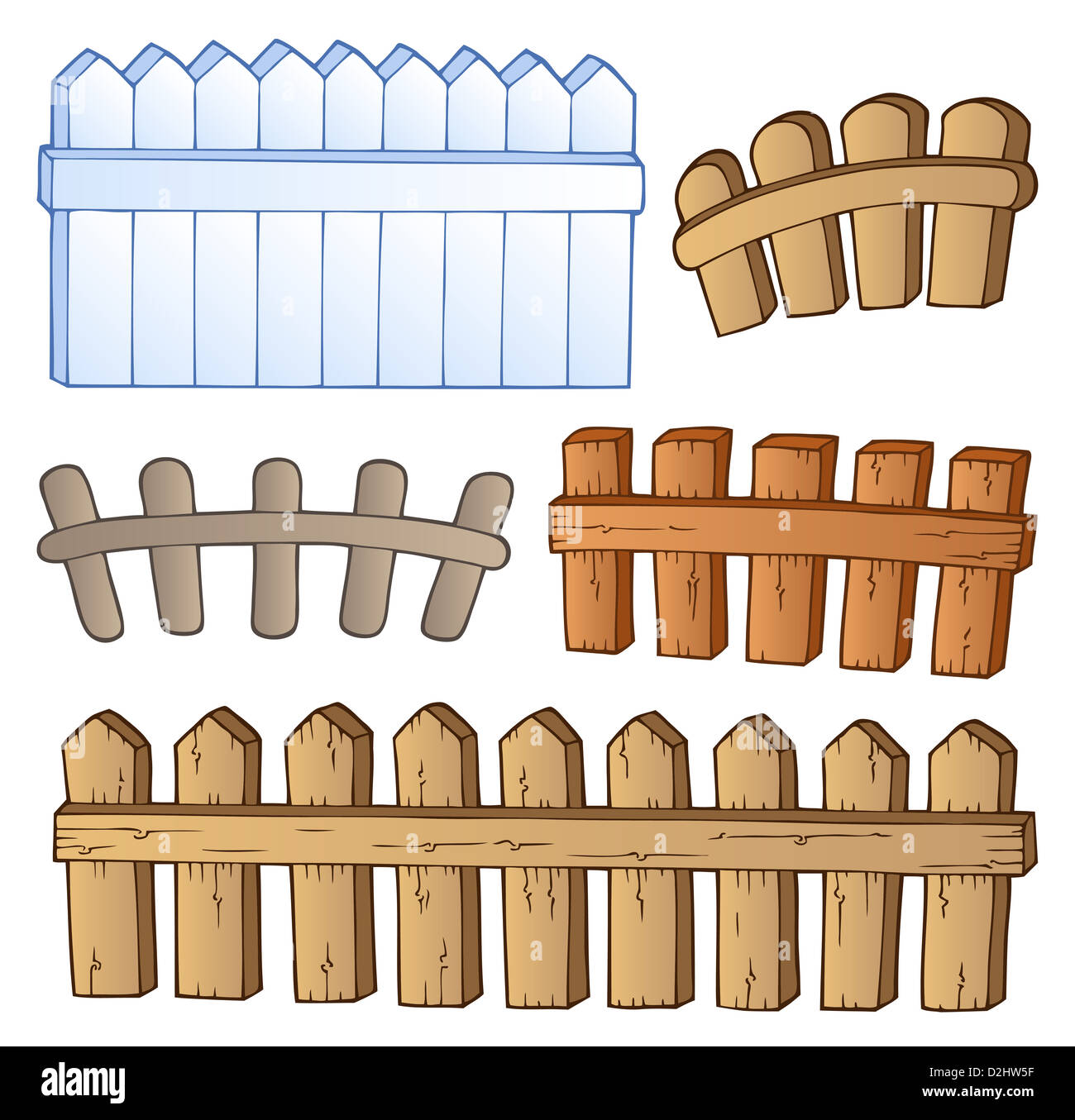 Cartoon fences collection - picture illustration Stock Photo - Alamy