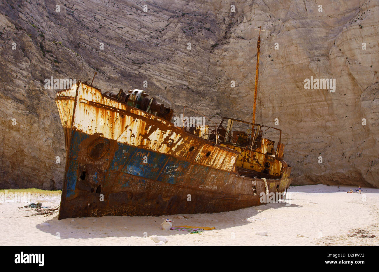 wrack on beach, Zakynthos island, Greece Stock Photo - Alamy