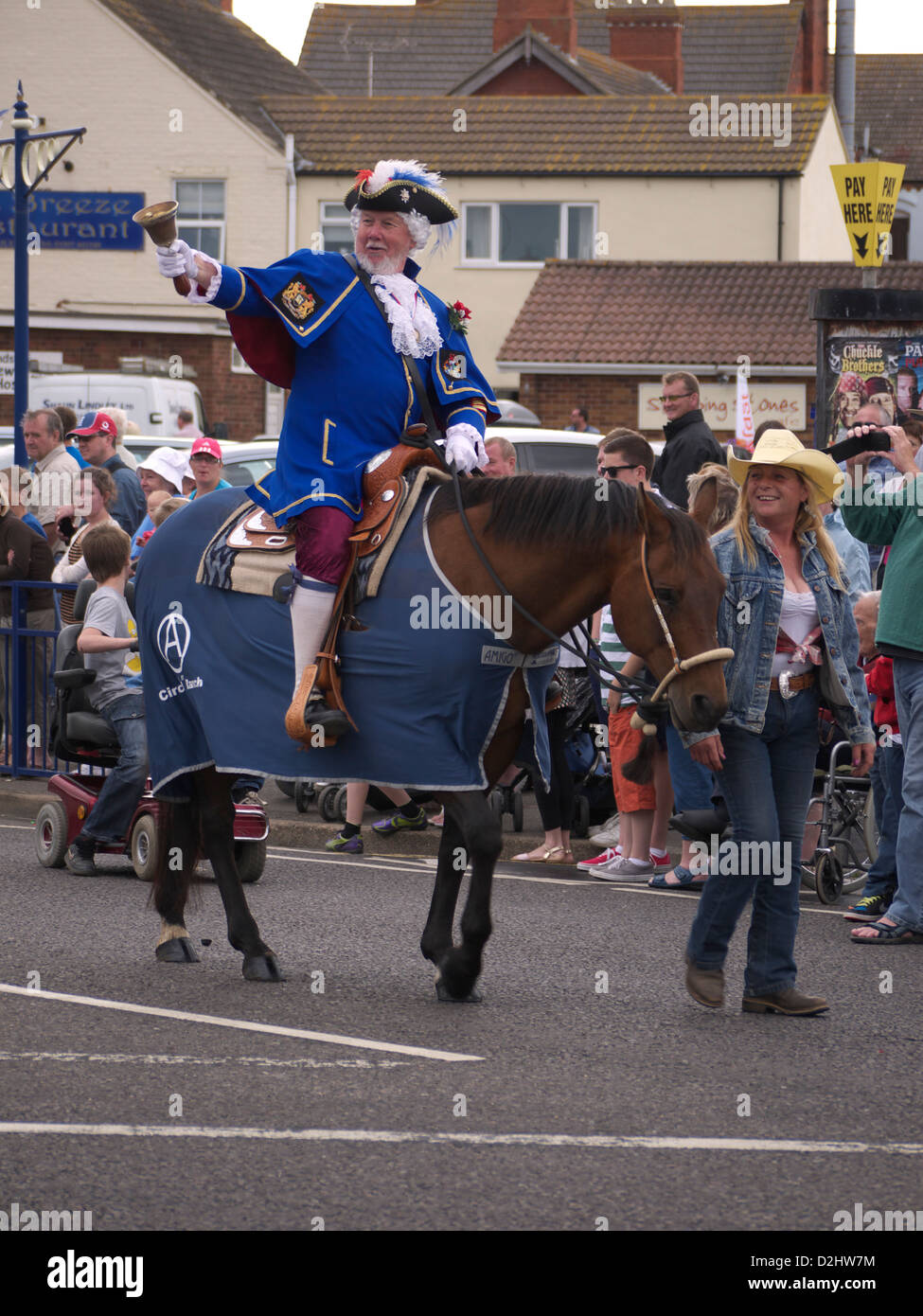 Town crier part of Sutton on Sea carnival parade august 2012 Stock ...