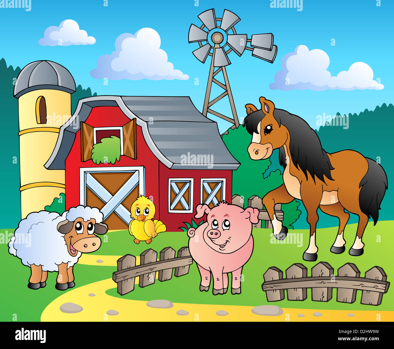 Farm theme image 4 - picture illustration Stock Photo - Alamy