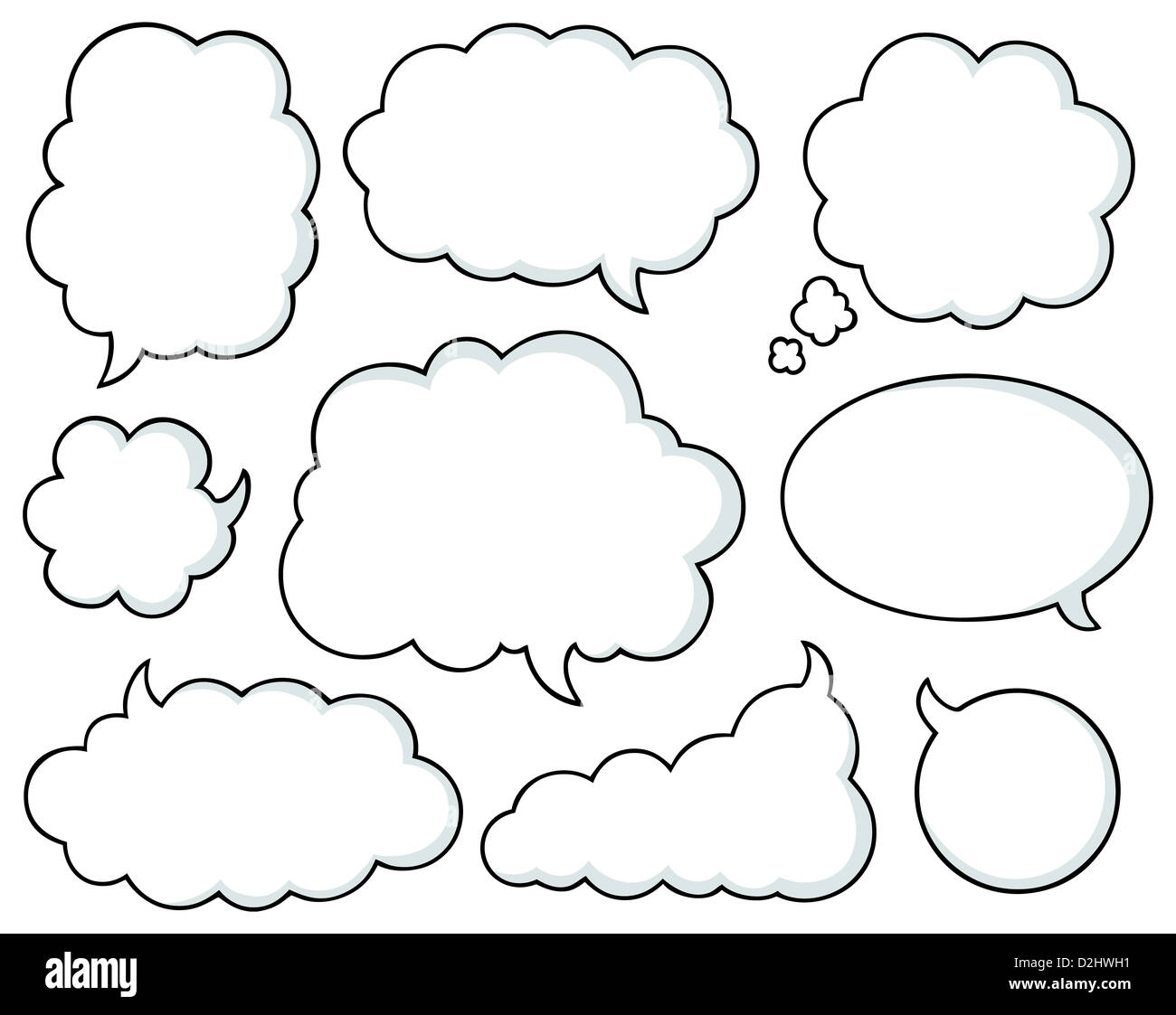 Comics bubbles collection 1 - picture illustration Stock Photo - Alamy