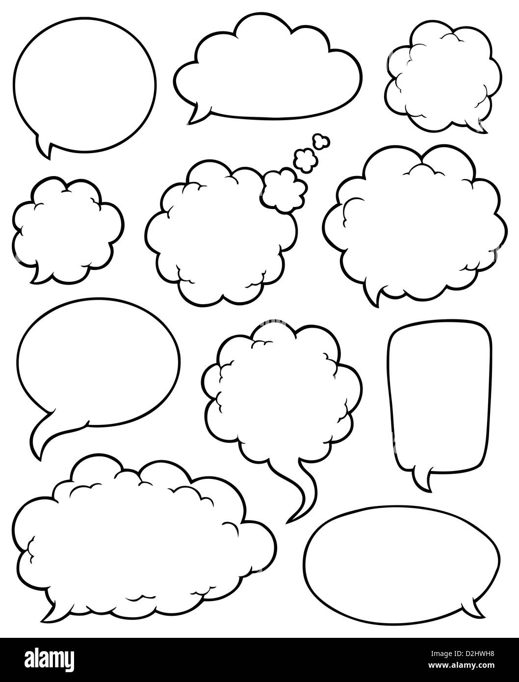 Comics bubbles collection 4 - picture illustration Stock Photo - Alamy