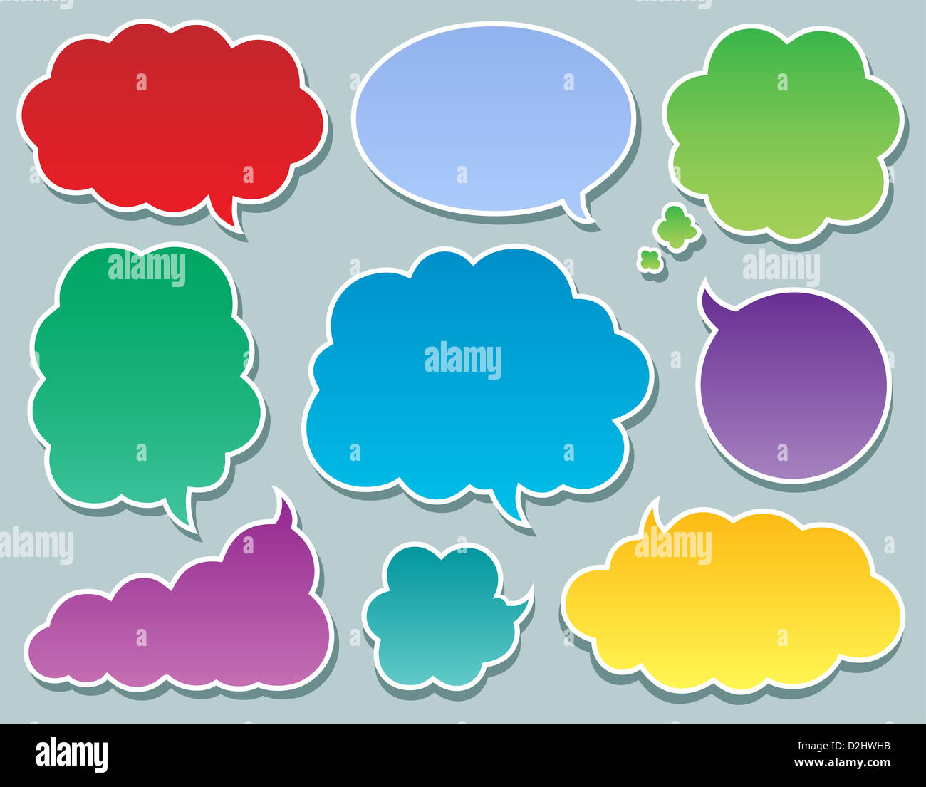 Comics bubbles collection 3 - picture illustration Stock Photo - Alamy