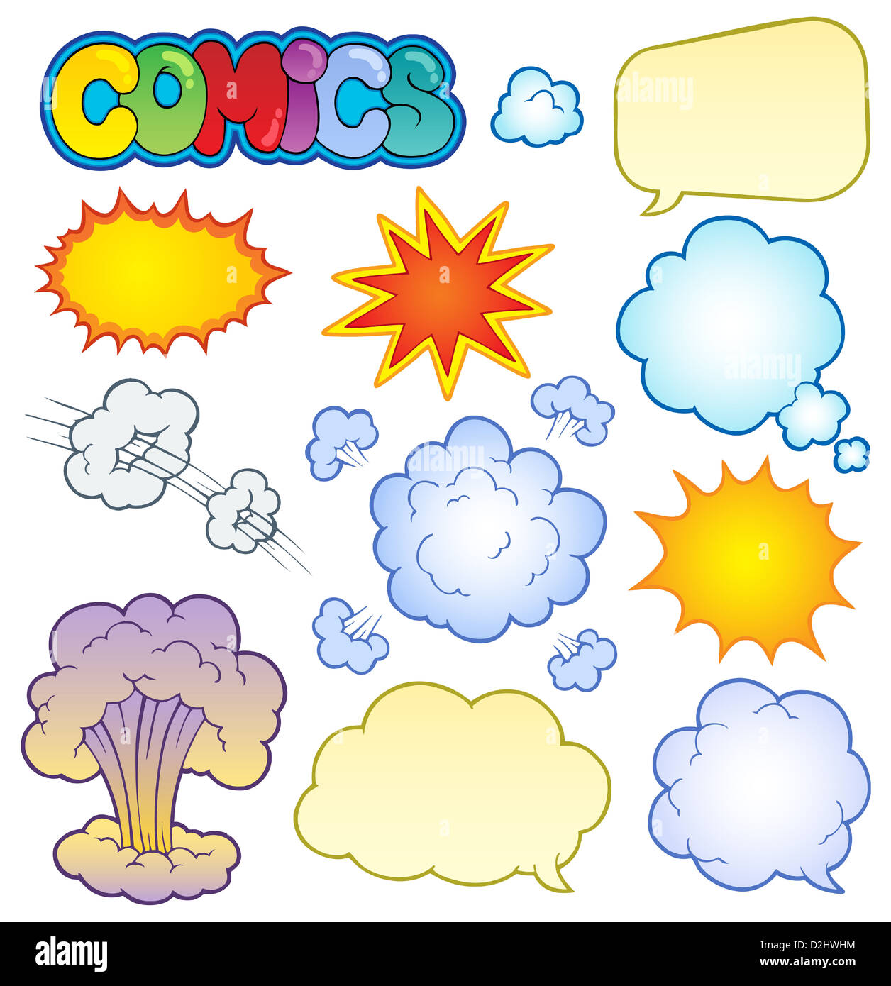 Comics elements collection 1 - picture illustration Stock Photo - Alamy