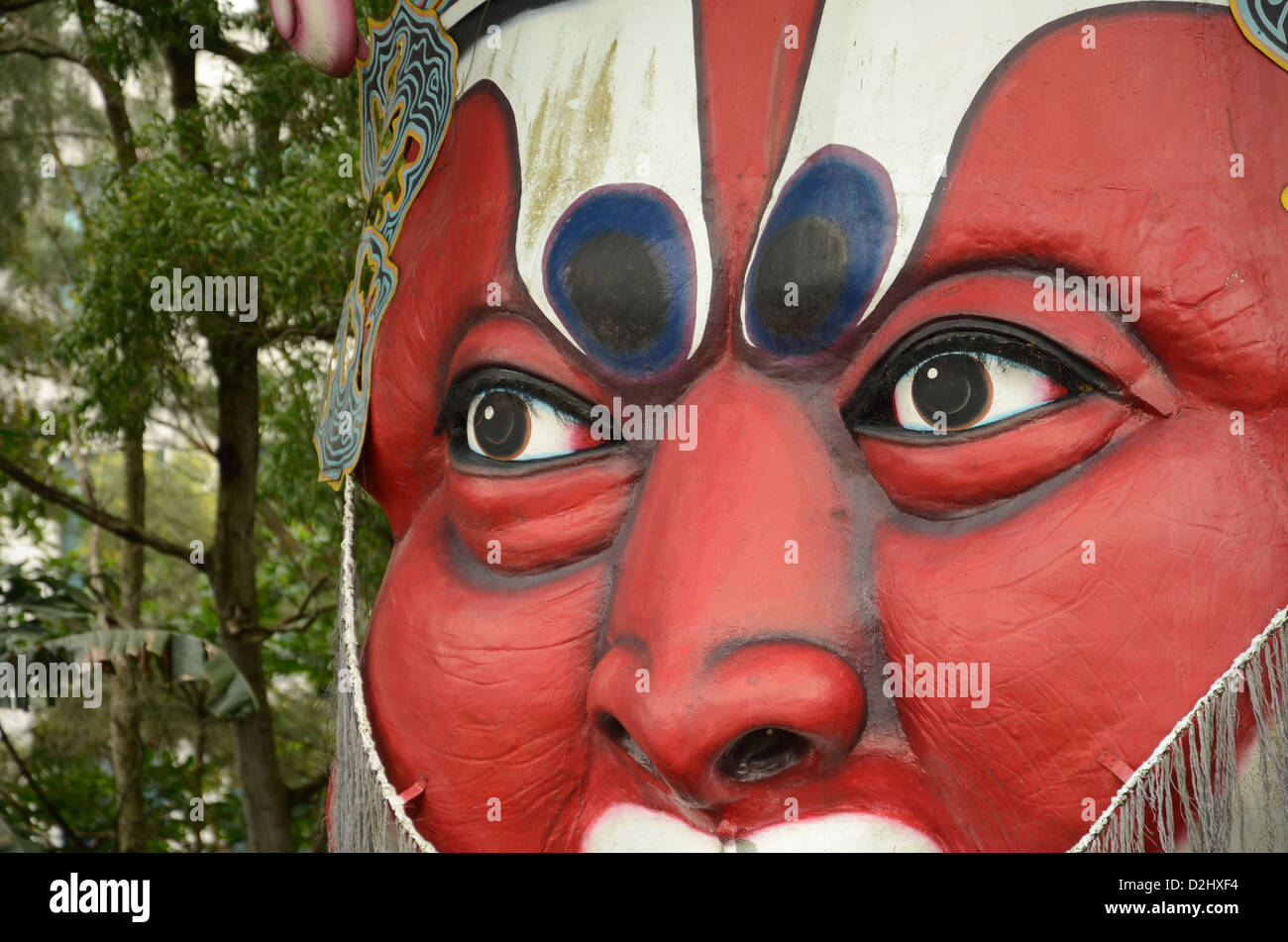 Chinese masks for god - believed to be Guan Yu Stock Photo - Alamy