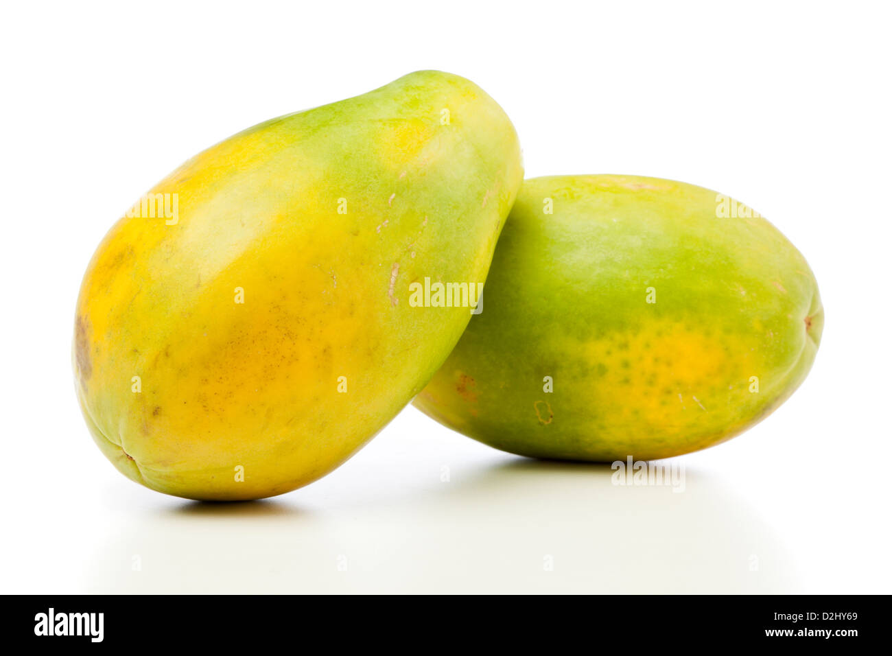 Two Papaya fruits on white background Stock Photo - Alamy