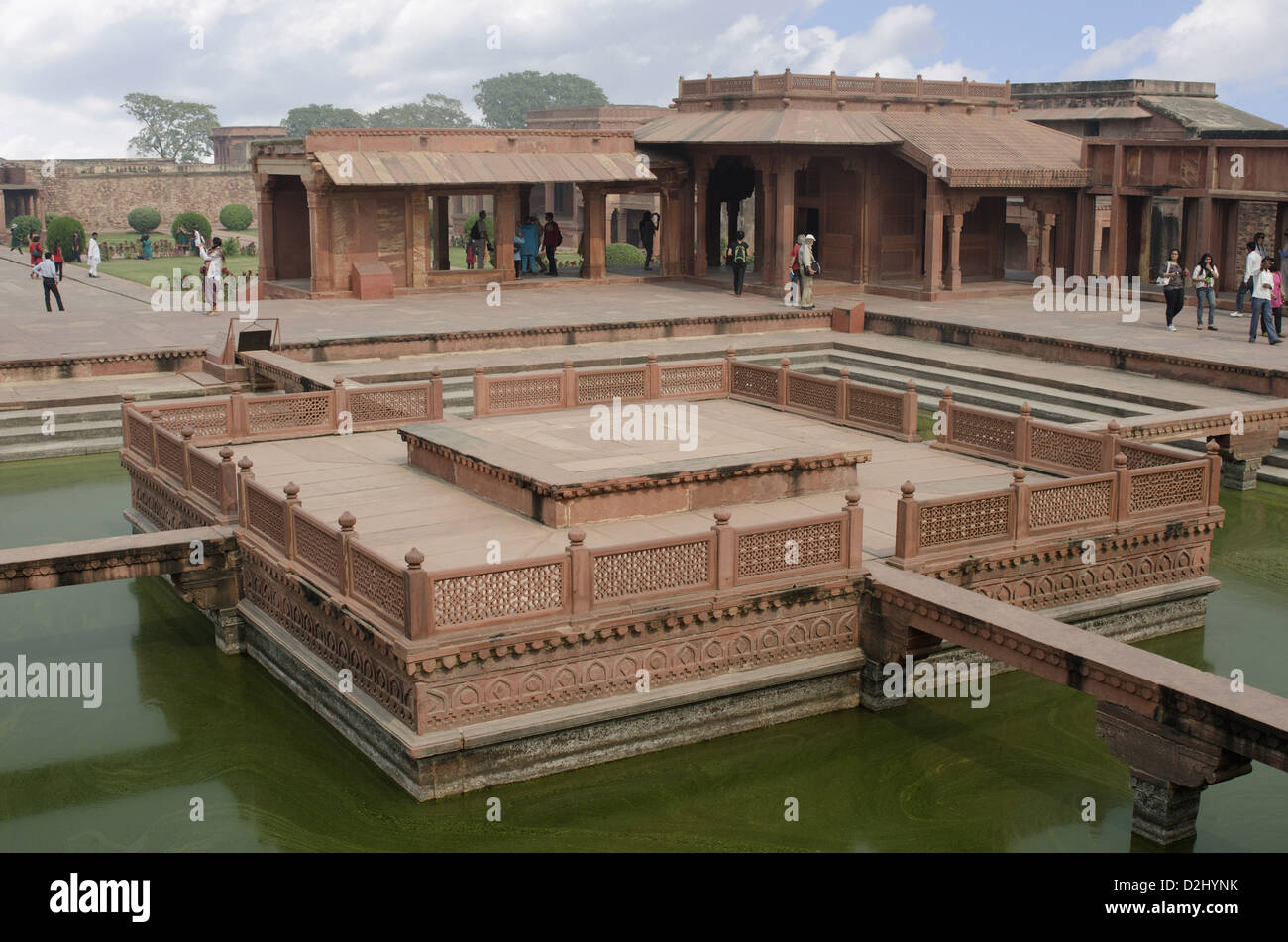 Anup Talao, decorative pond area, Fatehpur Sikri, Uttar Pradesh, India ...