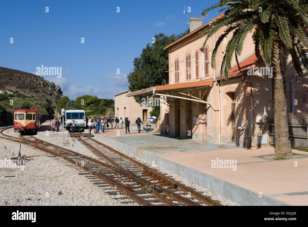 Corsica: L'ile Rousse - the Trinighellu / tramway train Stock Photo - Alamy