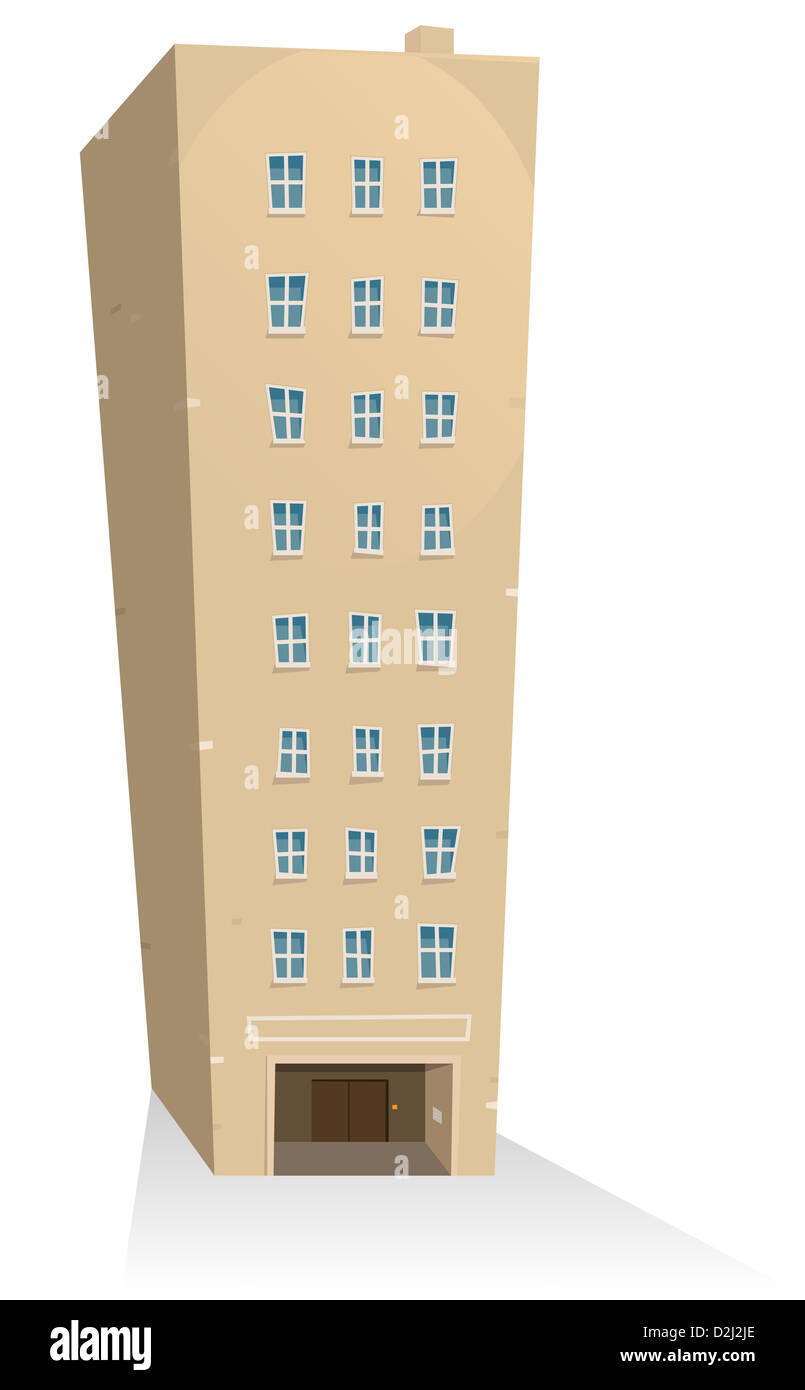 Illustration of a cartoon residential building tower Stock Photo - Alamy
