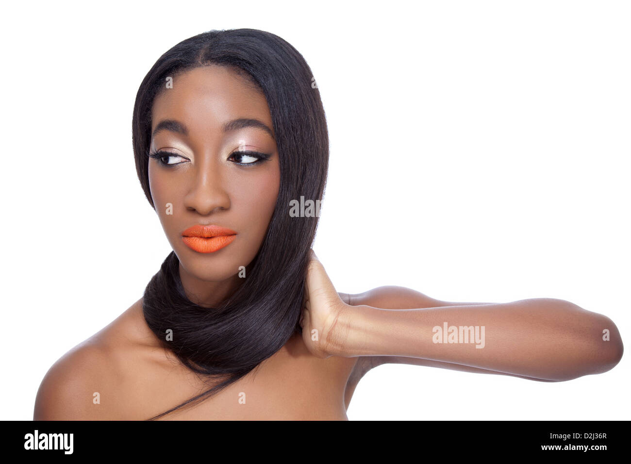 Beauty with strong hair Stock Photo - Alamy