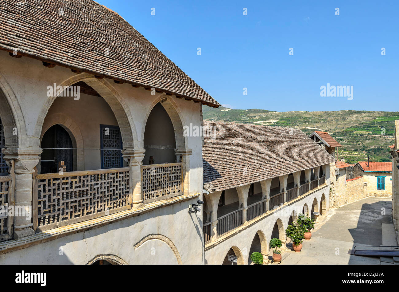 Timios Stavros orthodox monastery in Omodos village on Cyprus Stock ...