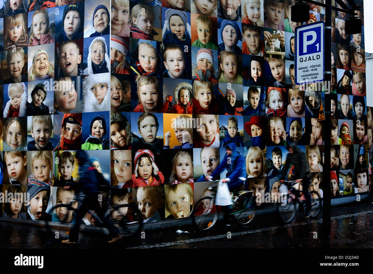 Pictures of young Icelandic children in the background. Downtown ...