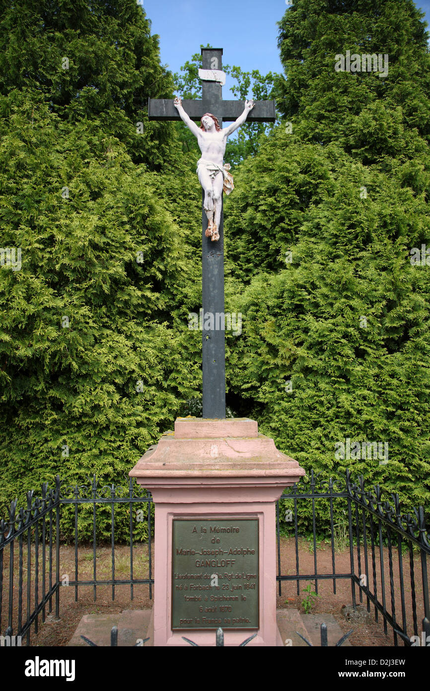 Spicheren, France, gravestone for Lieutenant Marie-Joseph Adolf ...