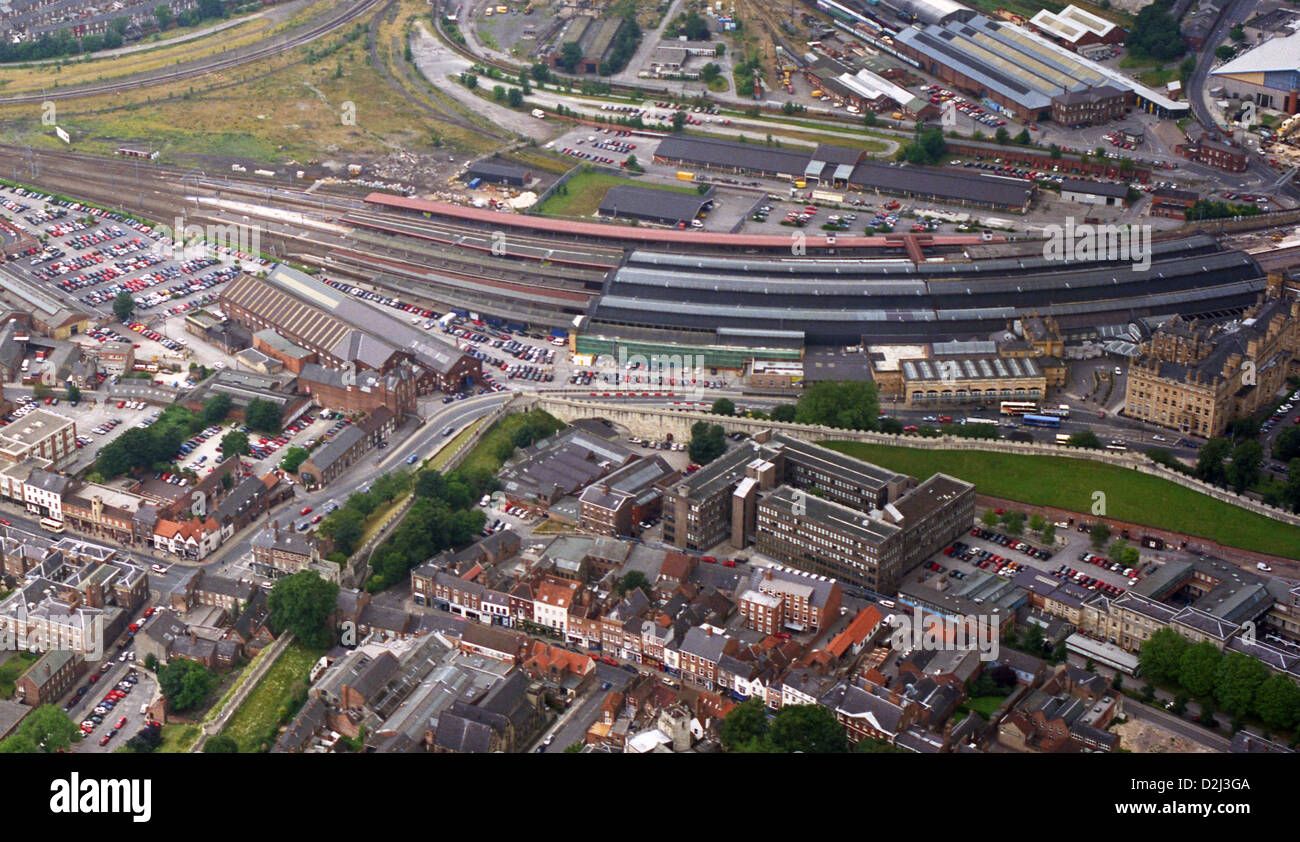 Aerial view of York Railway Station, Yorkshire Stock Photo - Alamy