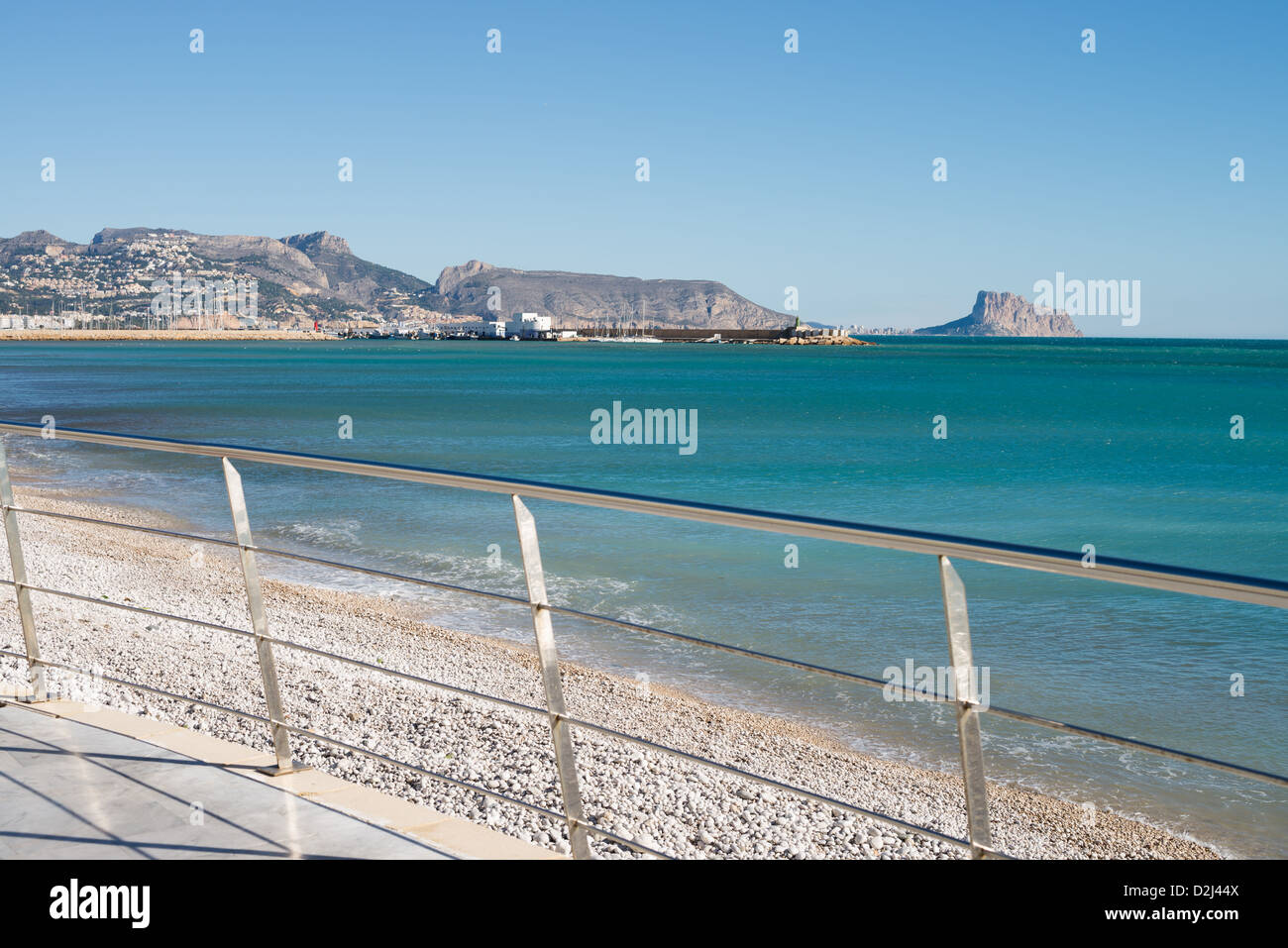 Altea bay seen from its beach promenade on a sunny day Stock Photo - Alamy