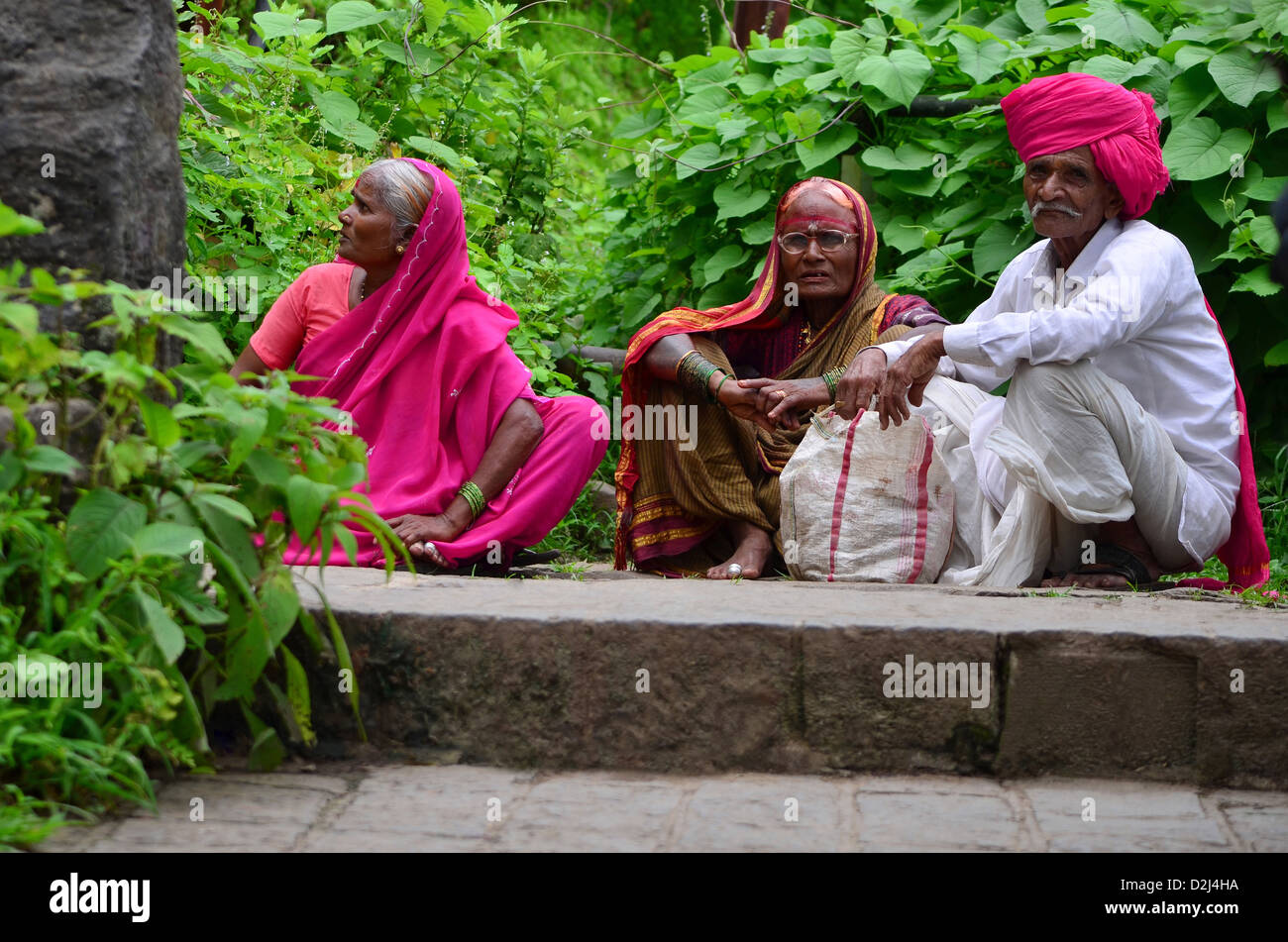 Village folk sitting, India Stock Photo - Alamy