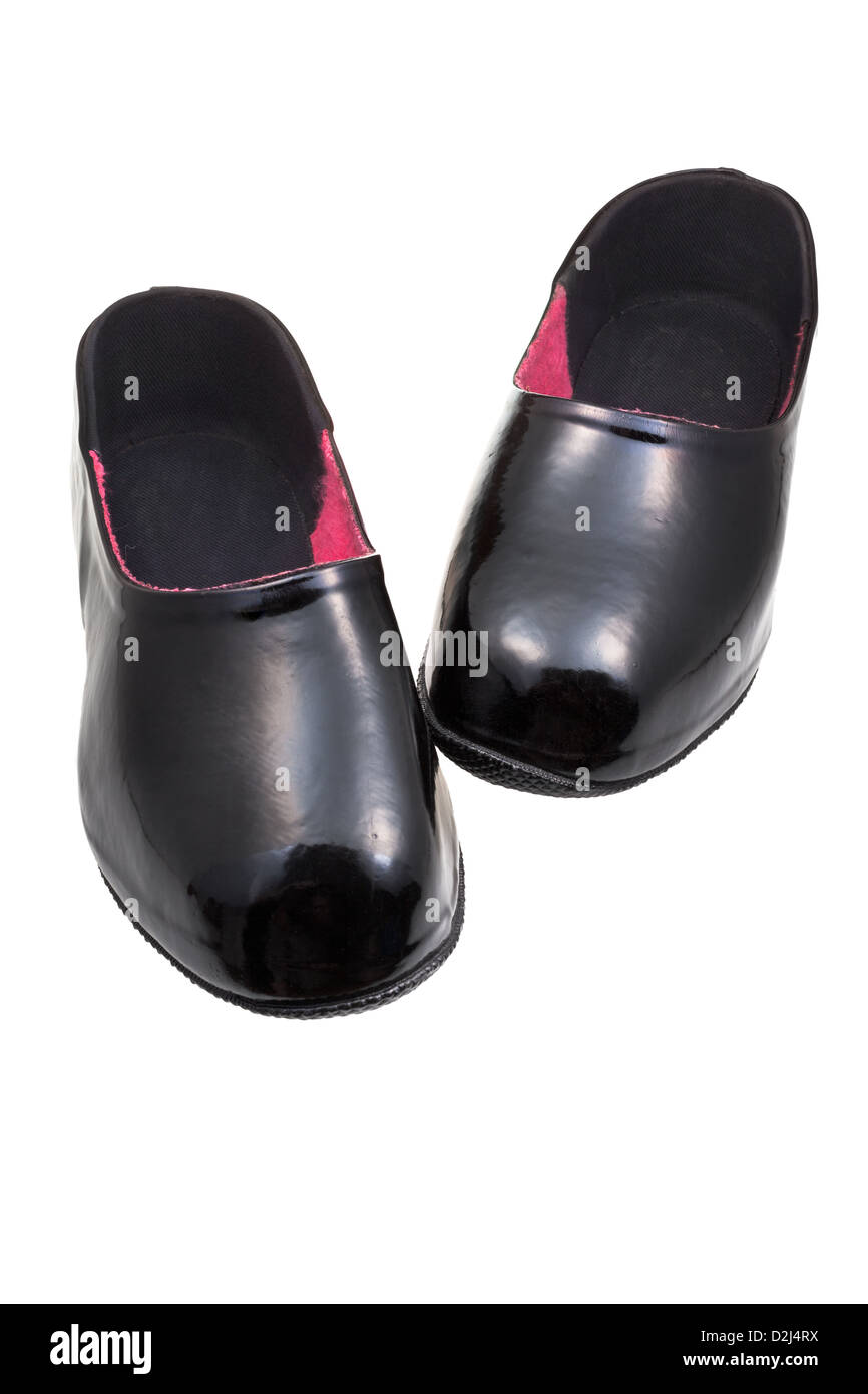 overshoe for rainy weather - rubber galoshes isolated on white ...