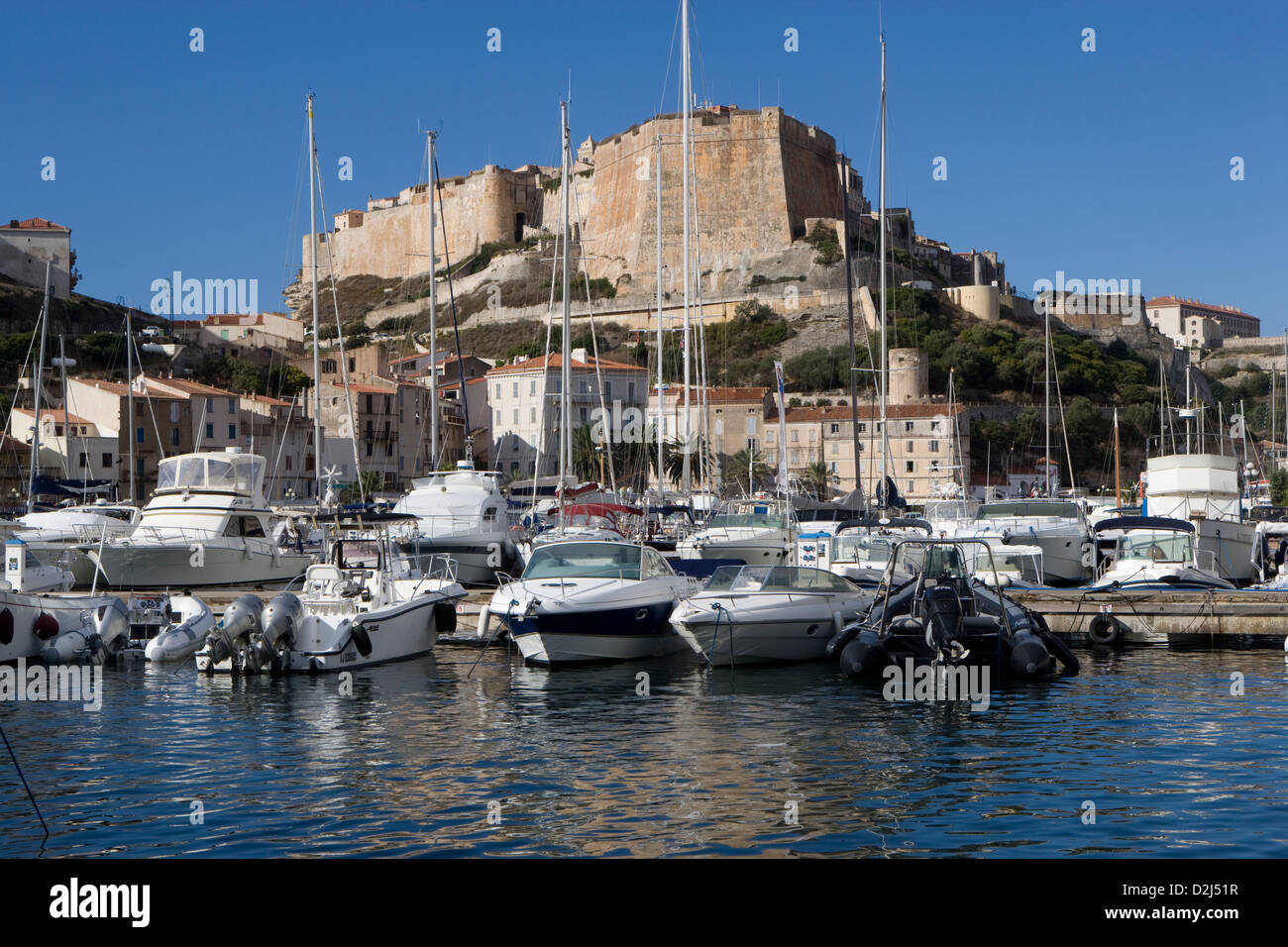 Corsica: Bonifacio - marina & Citadelle Stock Photo - Alamy