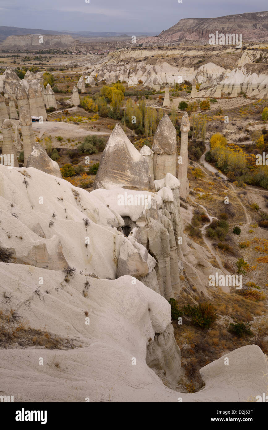 Fairy Chimneys in Love Valley Goreme National Park Turkey with Cavusin ...