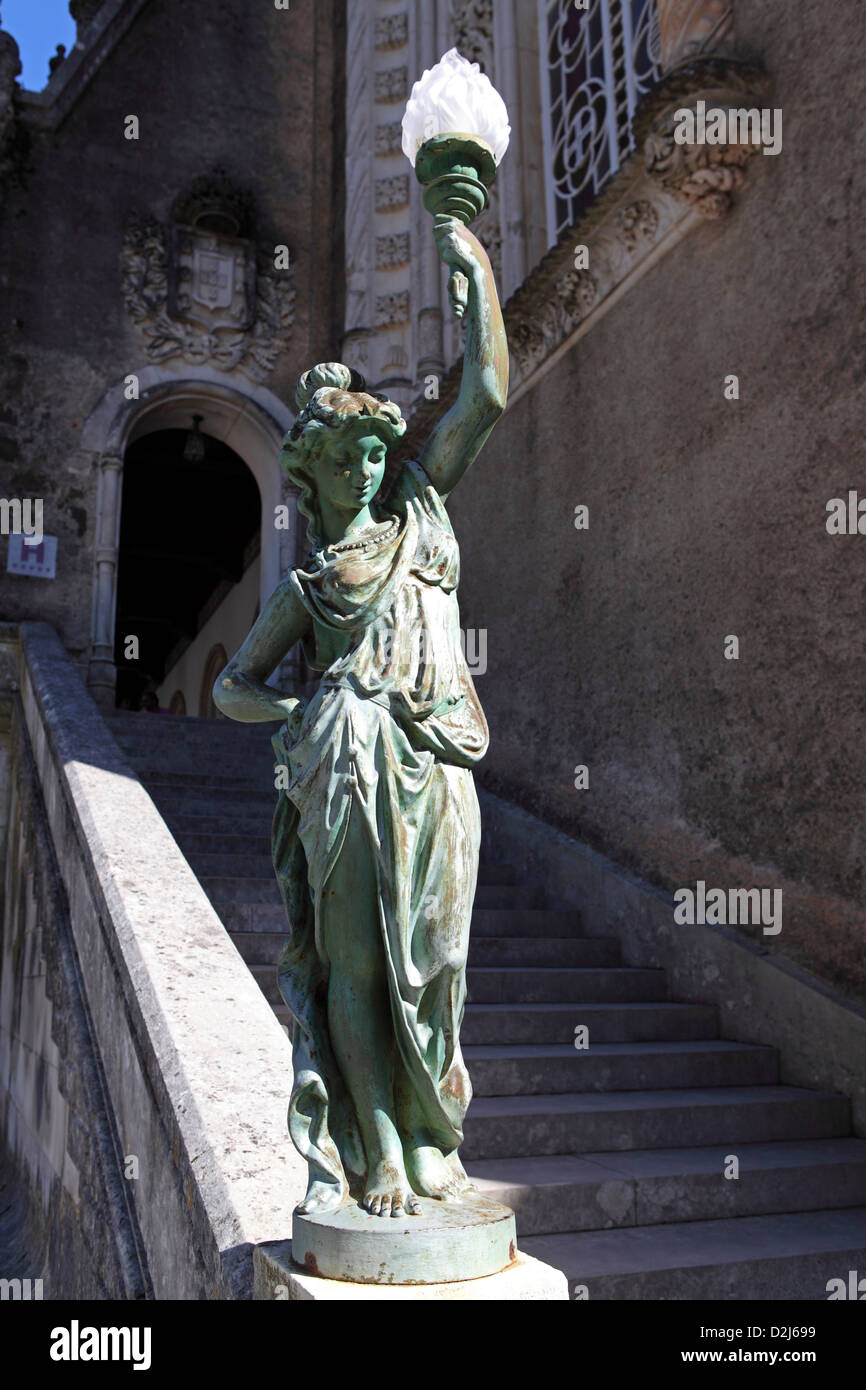 Art Nouveau lamp at the Palace of Busaco at Luso, Portugal Stock Photo ...