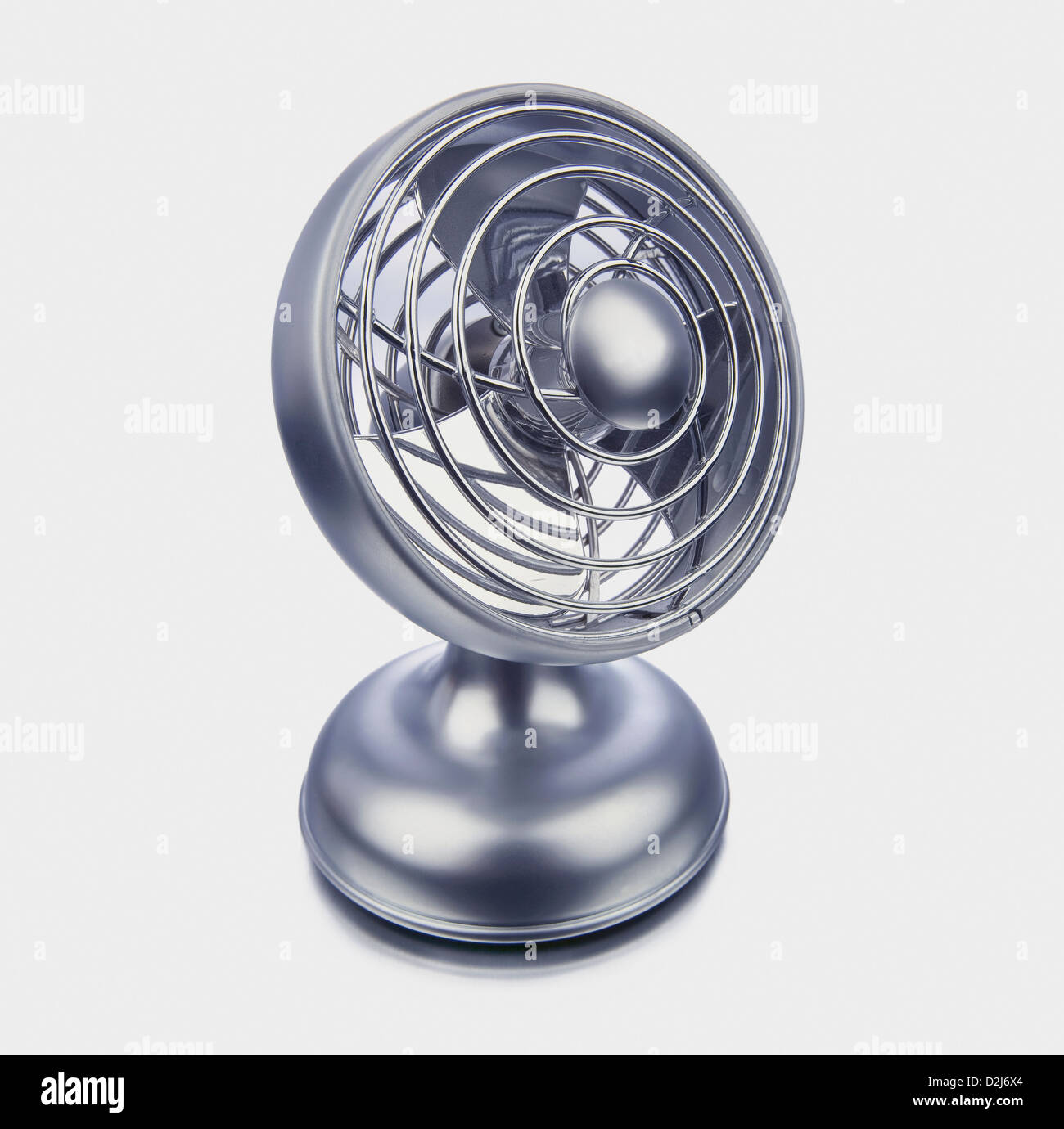 Silver fan on a white background Stock Photo - Alamy